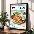 Thailand Pad Thai Food Poster Vintage Kitchen Wall Art Print, cat ...