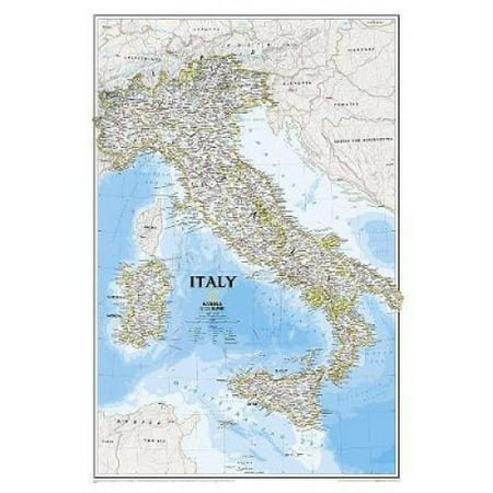 National Geographic: Italy Classic Wall Map - Laminated (23.25 X 34.25 ...