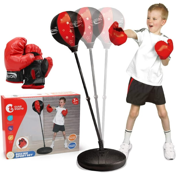 CUTE STONE Kids Punching Bag Toys with Boxing Gloves, Height Adjustable ...