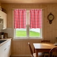 2pcs Nylon Short Curtains, Checkered Print Window Valance, Heat ...