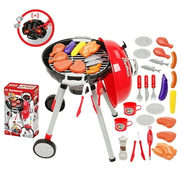Hey! Play! BBQ Grill Toy Set - Pretend Play Kids Dinner Play Set ...