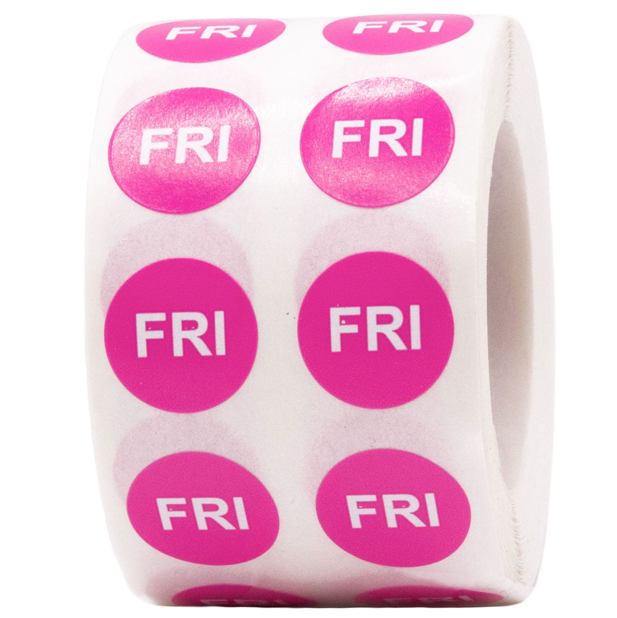 Hot Pink Friday Days of the Week Stickers | 0.5" Inch Round | 1000 Pack ...