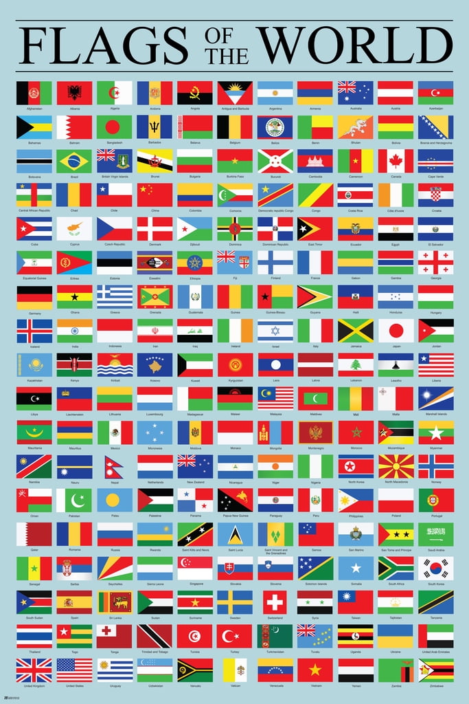 Flags of the World Classroom Reference Chart National Poster Poster ...