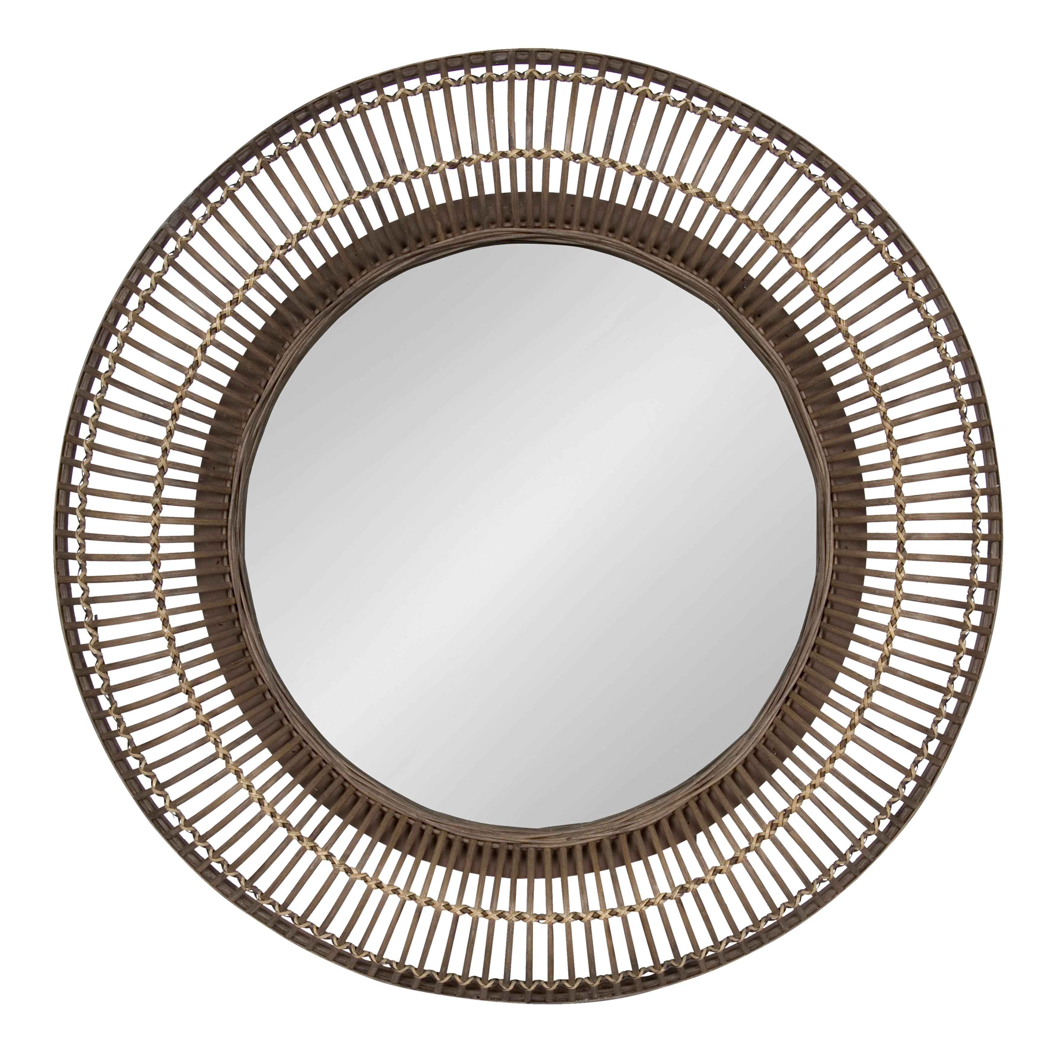 Kate and Laurel Kayanna Round Rattan Frame Wall Mirror, Brown - Walmart.com