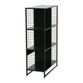 Household Essentials 6 Cube Storage Wall Unit, Wood Grain & Metal Mesh ...