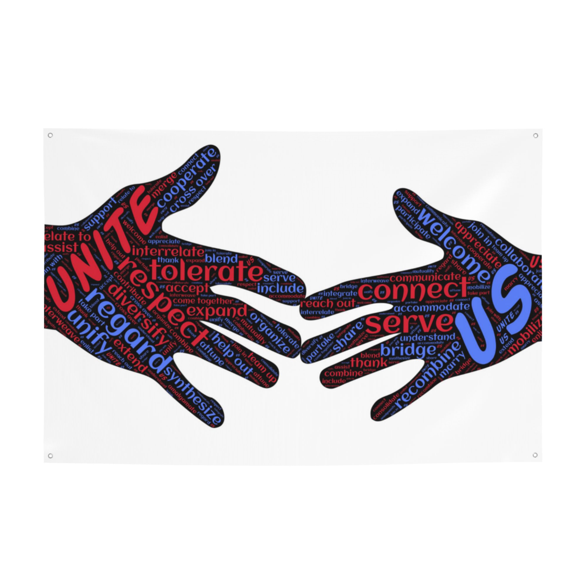 DouZhe Community Unity Union Sign Banner, Reaching Out Hands Hanging ...
