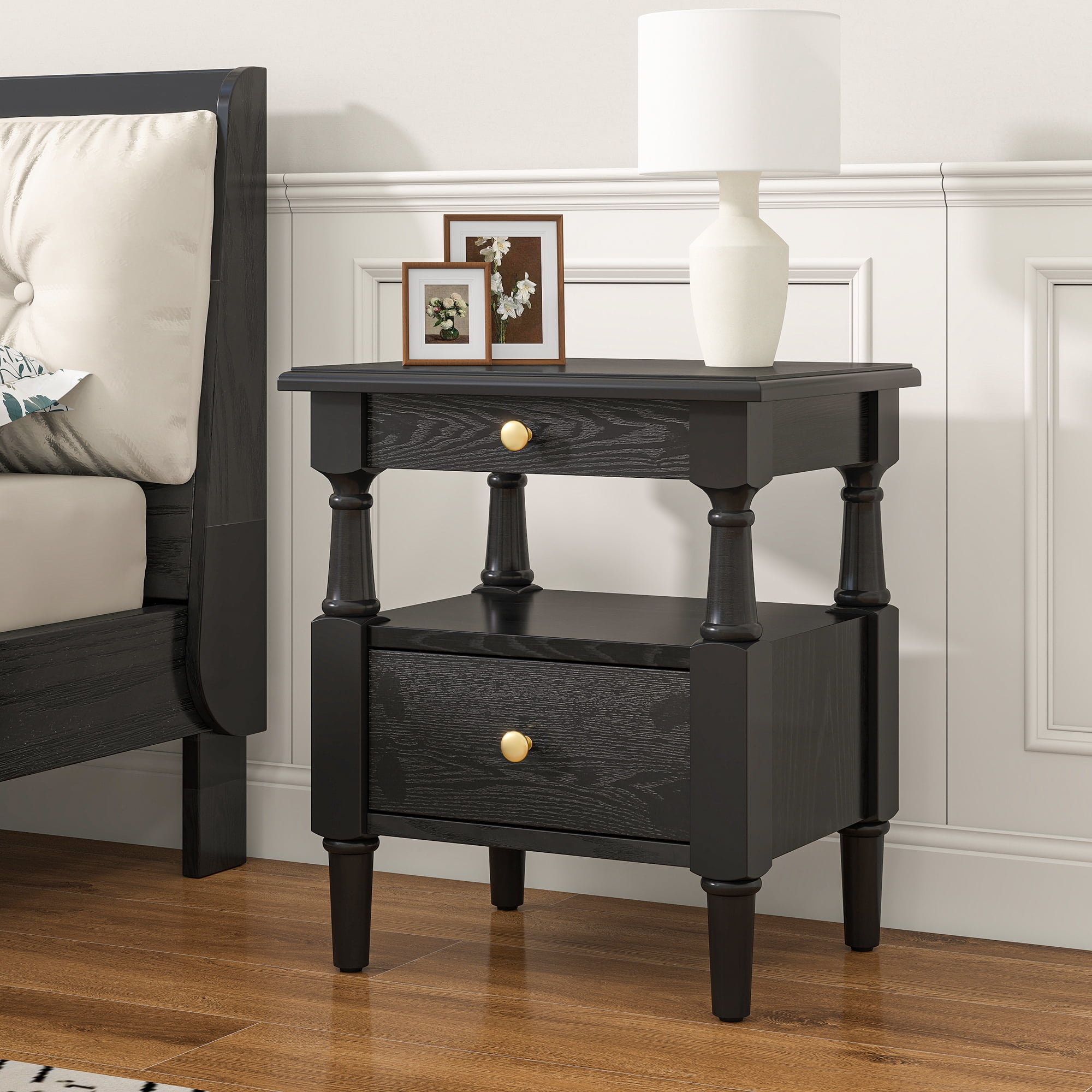 Click here for Noble House Modern Nightstand With Drawers  Wooden... prices
