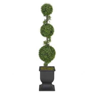 Costway 2 PCS Faux Cypress Topiary Ball Tree with Six Balls Fake Shrub ...