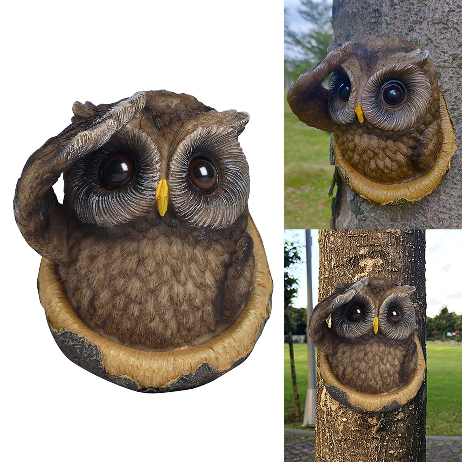 Dream Lifestyle Owl Tree Hugger, Garden Peeker Yard Animal Art, Peeping ...