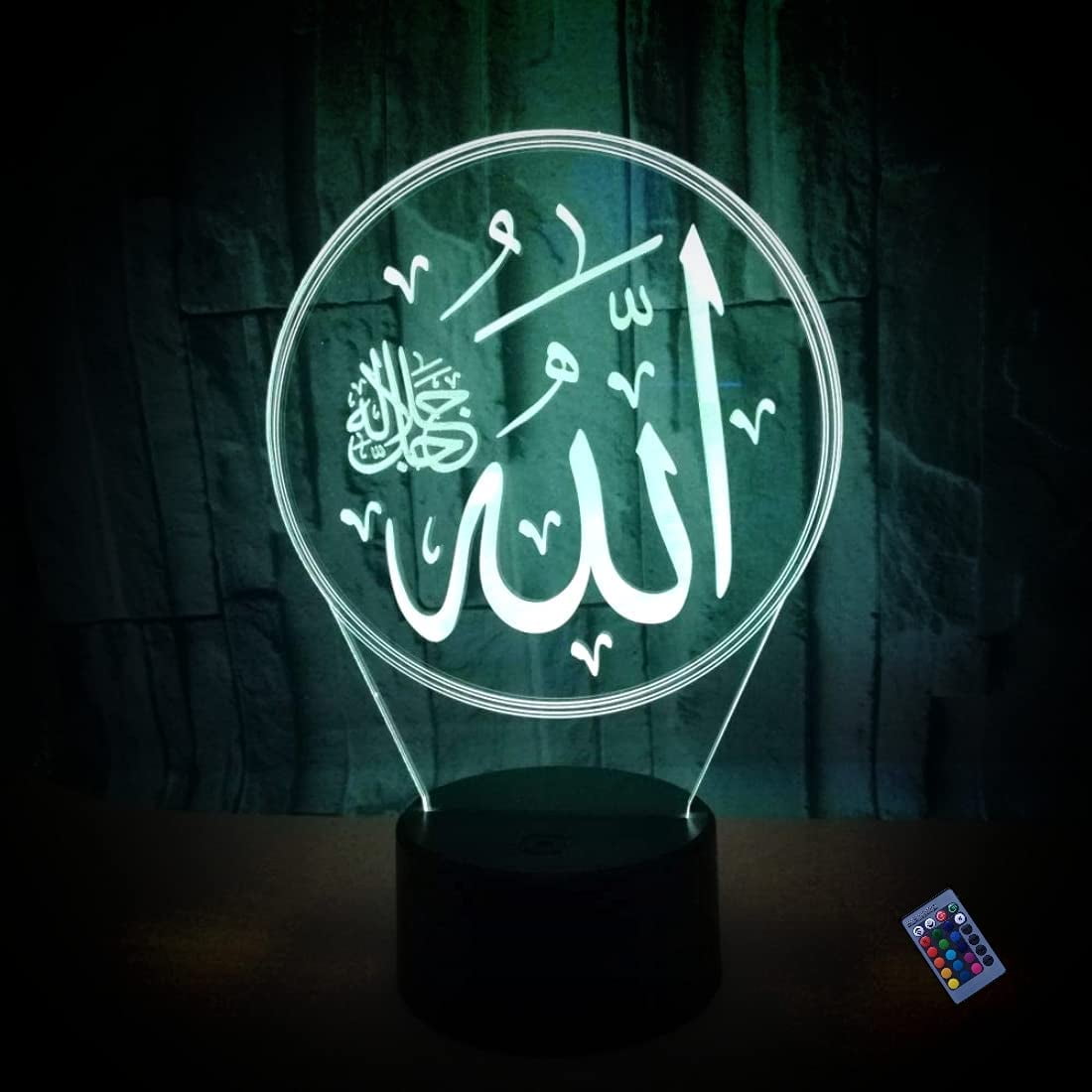 YSITIAN Creative 3D Islamic Night Light 16 Colors Changing USB Power ...