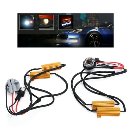 Herwey 2pcs 1157 LED Decoder 50W Load Resistor Flash Error Free ...