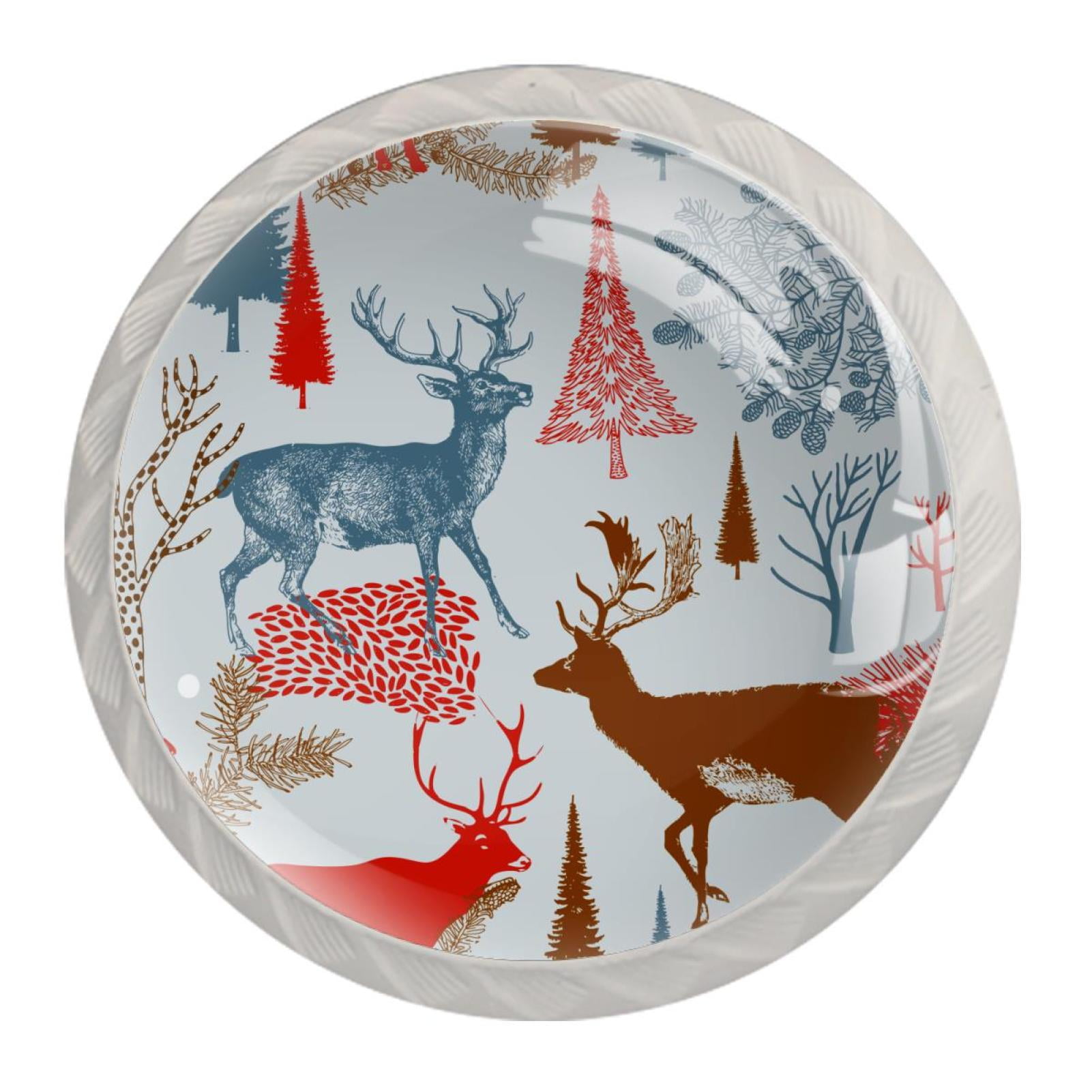 4 Pcs Forest Deer Knobs for Kitchen Cabinet Cupboard Dresser Bookcase ...