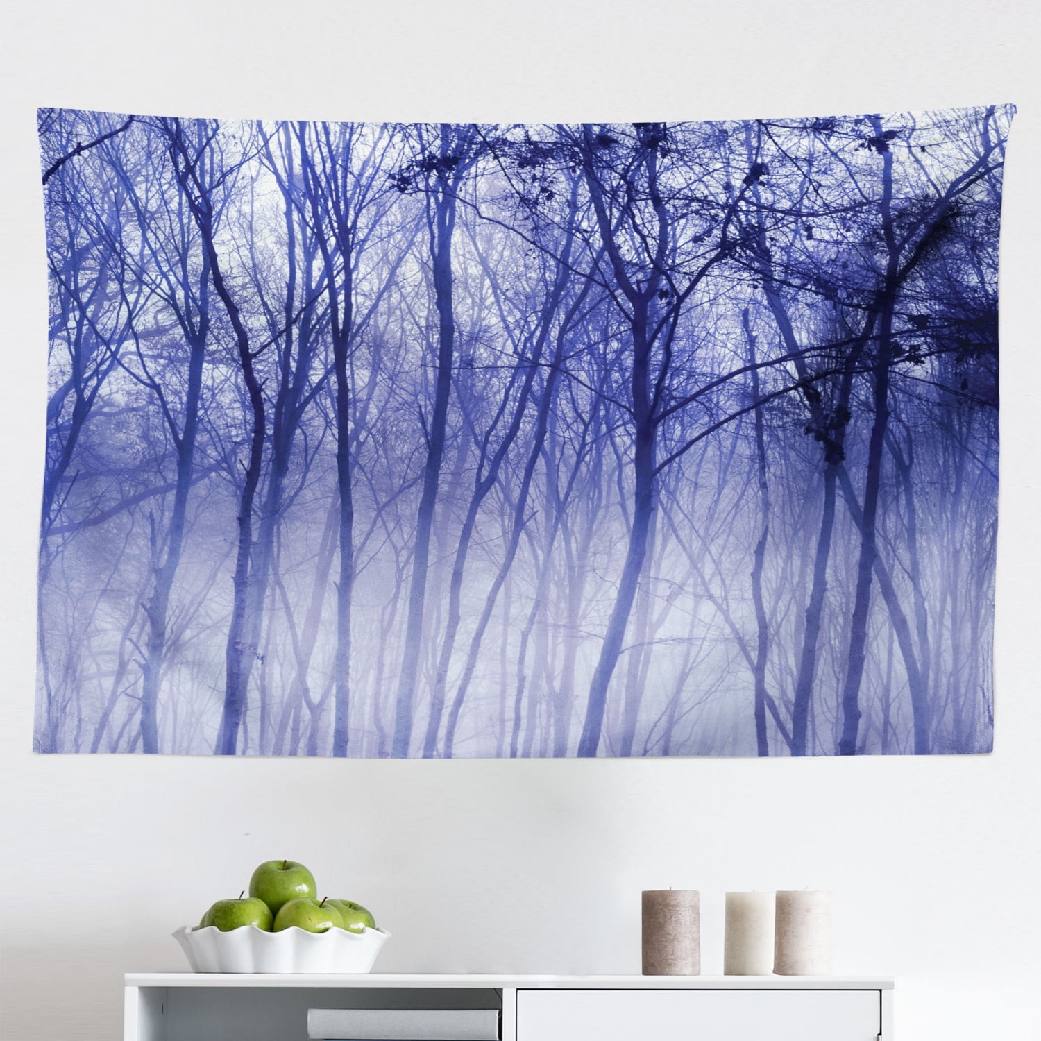 Woodland Tapestry, Mountain Landscape Road Cloudy Sky Pine Trees Forest ...
