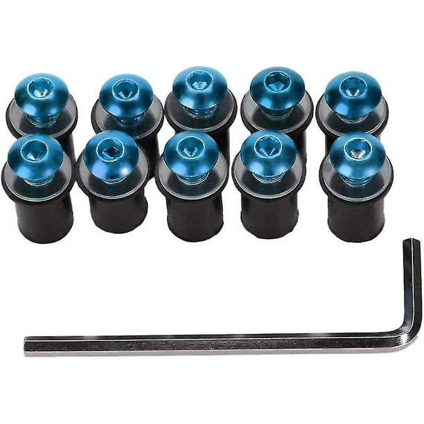 Kit de tornillos M5 para motocicleta de 10 piezas, tornillo sólido Universal para tuerca de ...