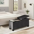 Storagebud Tuffted Folding Foot Rest Storage Ottoman Bench with Storage ...