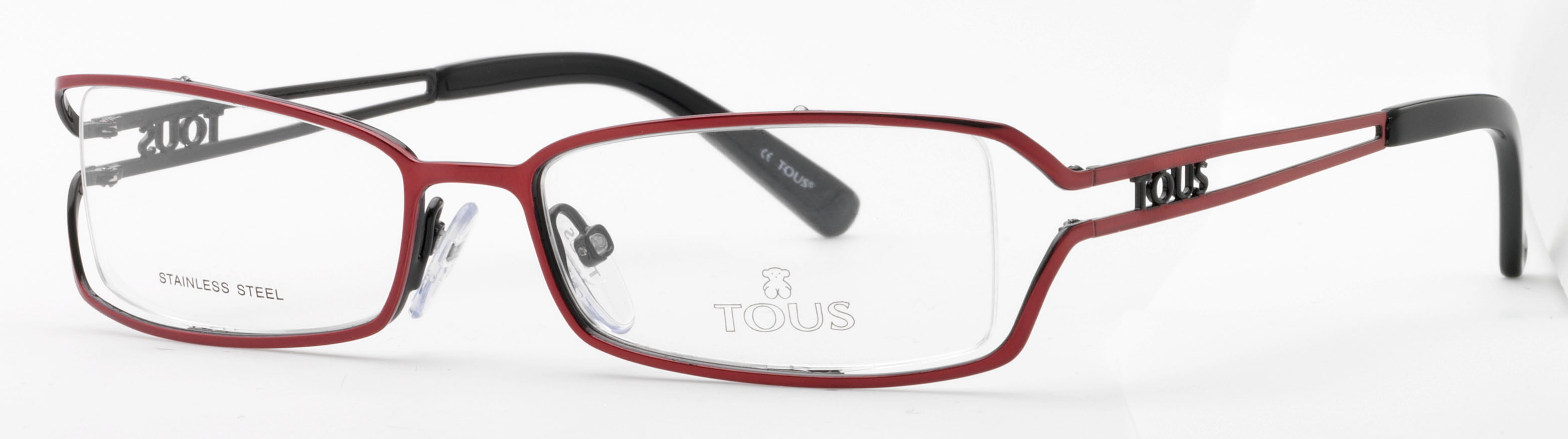 EYEGLASSES FRAME TOUS SHINY FERARI RED WITH FULL BLACK PARTS CHILD ...