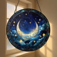 Moon and Stars Stained Glass Style Suncatcher – Fantasy Sky Window Art ...