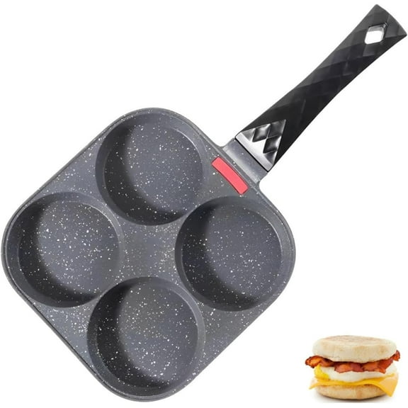 4-Cup Egg Pan Nonstick and Granite Egg Frying Pan Versatile Breakfast ...