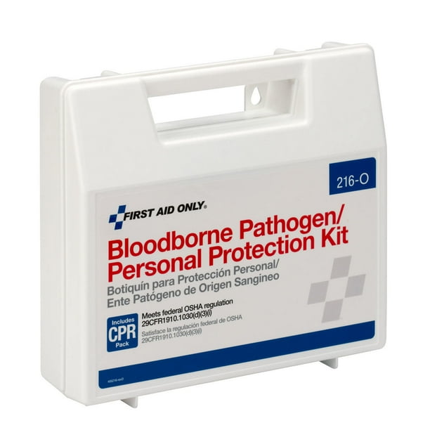 First Aid Only Bloodborne Pathogen (BBP) Spill Clean Up Kit & Personal ...