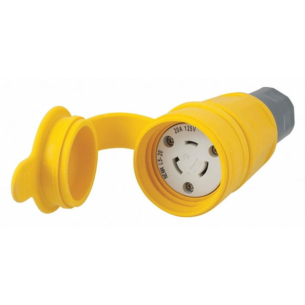 Hubbell Connector,L5-20R,20A,125VAC,Yellow HBL27W47 - Walmart.com