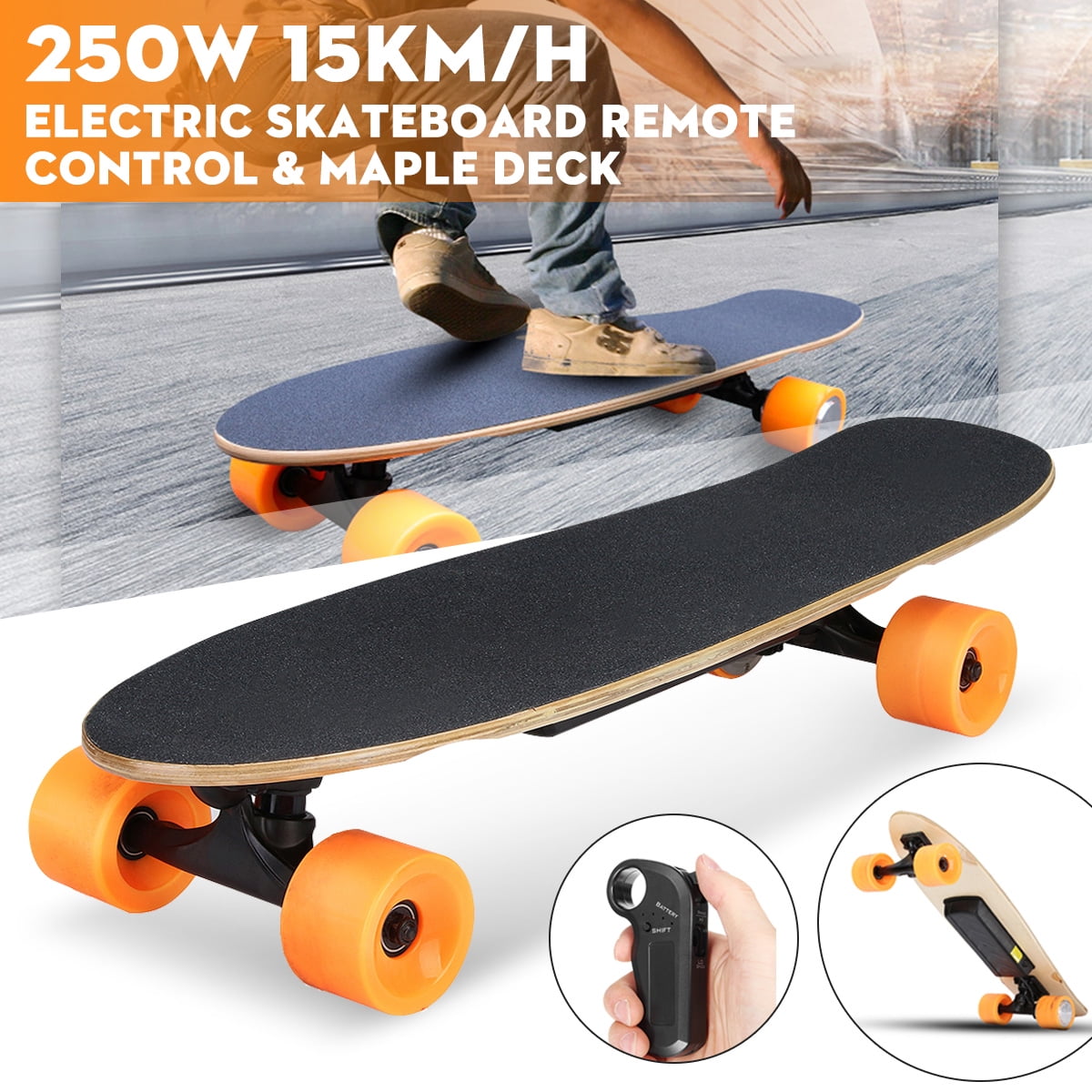 Wireless Remote Control Four Wheel Electric Skateboard Longboard Skate ...