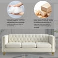 Modern Velvet Sofa, Button Tufted Square Arm Couch with Nailhead Trim ...