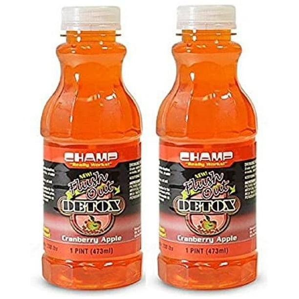 Champ Flush Out Detox Drink, Cranberry Apple, 1 Pint (2 Count ...