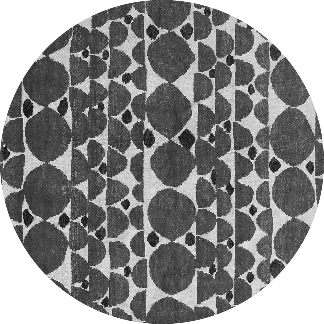 Ahgly Company Indoor Round Abstract Gray Modern Area Rugs, 8' Round ...