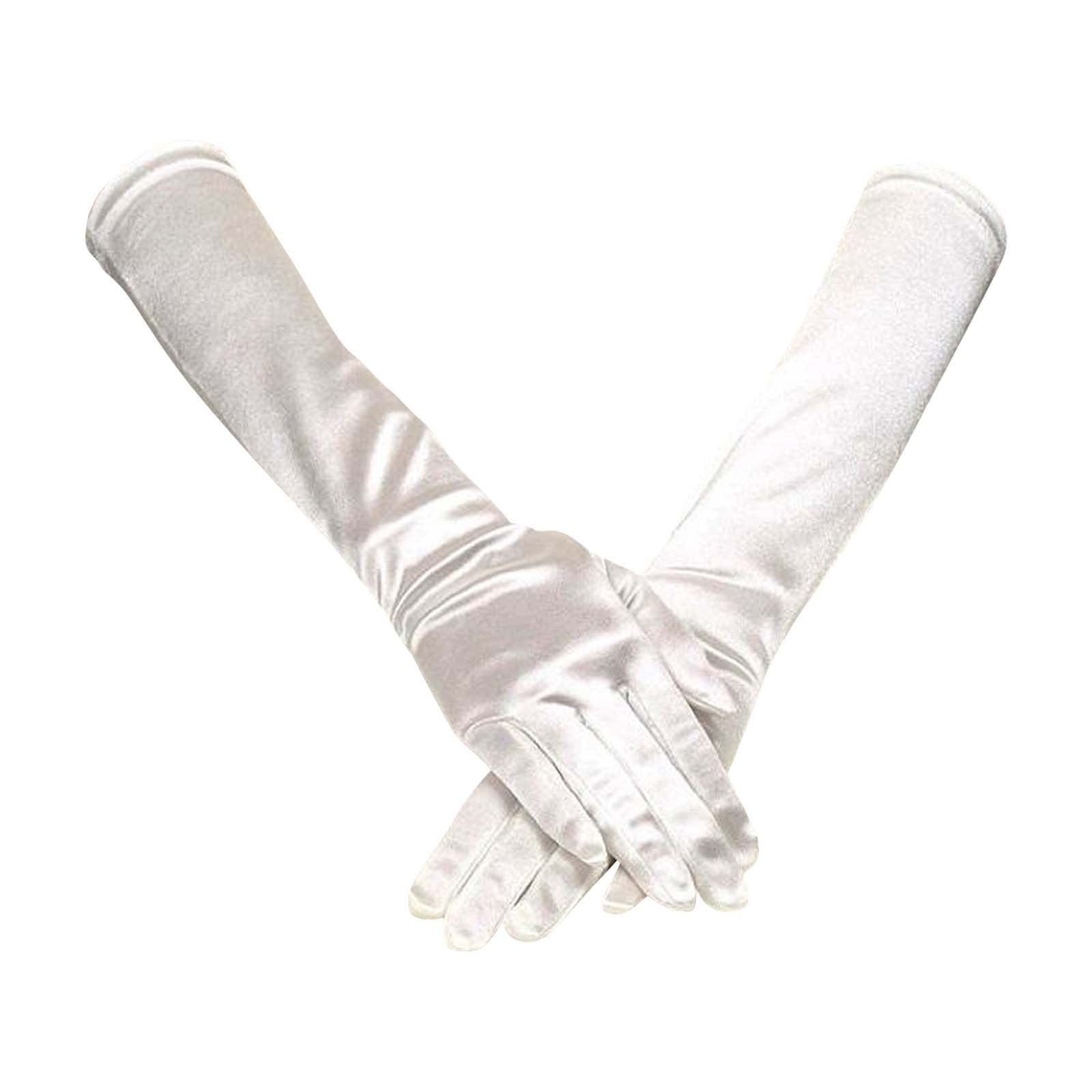 VALSEEL Womens Satin Long Gloves Opera Wedding Bridal Evening Party ...