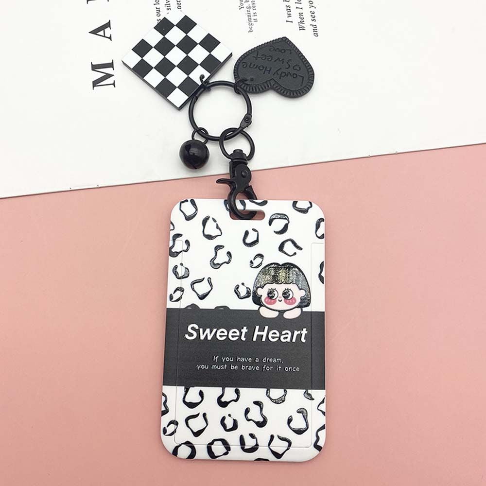 Lovely Office School Name Tags Keychain Straps Bank Credit Card Black ...