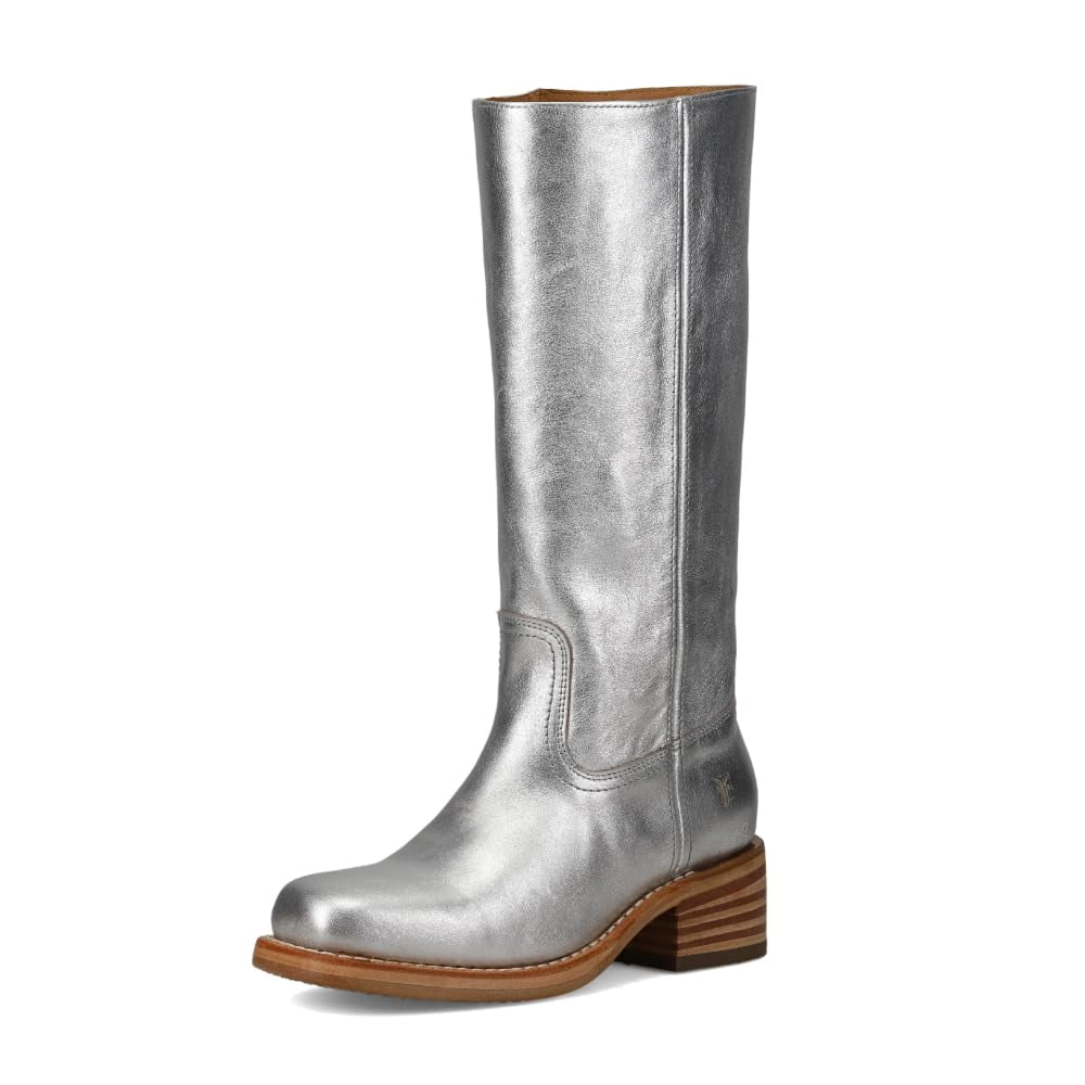Botas Frye Campus 14L Iconic Tall para mujer plateadas 11M | Bodega ...