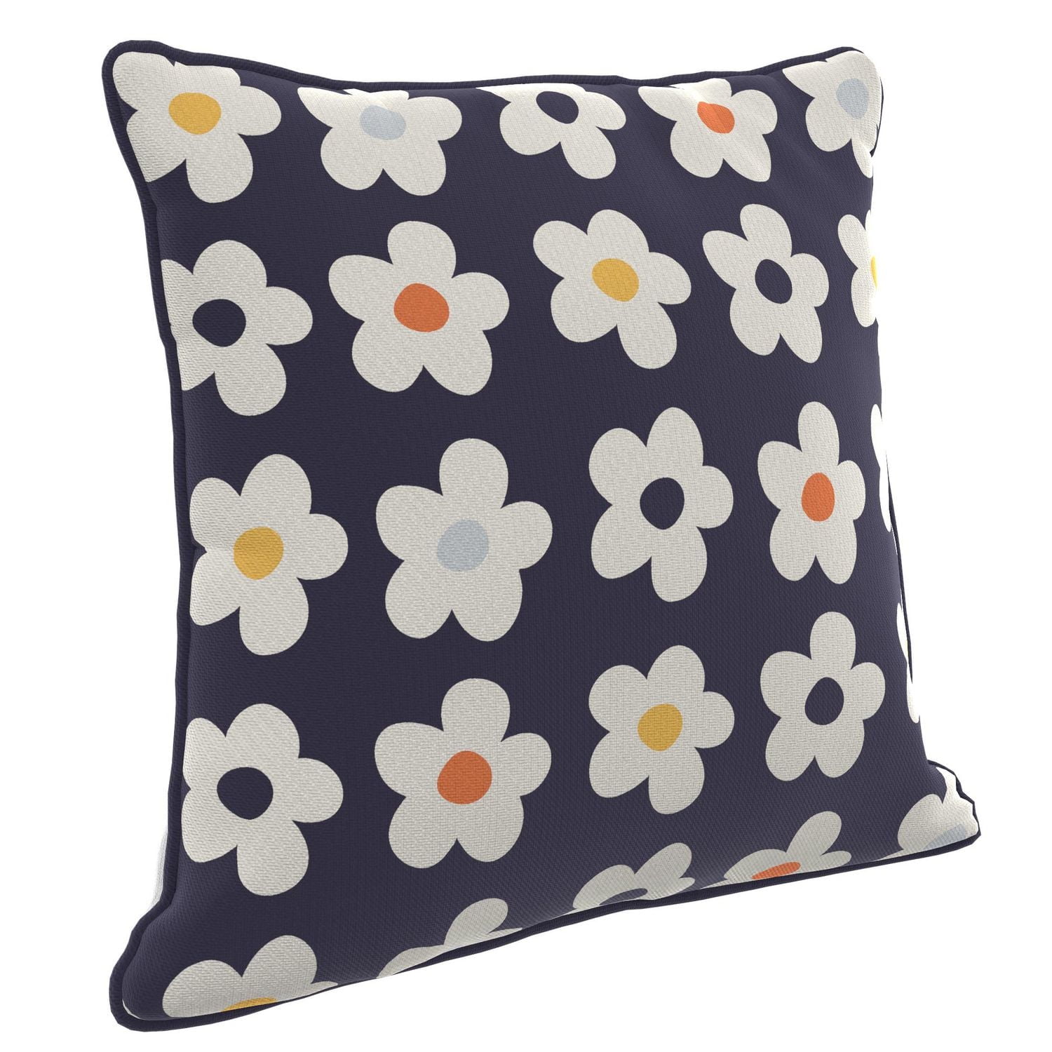 HOMETRENDS Day Dreamer Daisies Outdoor Patio Seat Toss Cushion 16 in. x ...