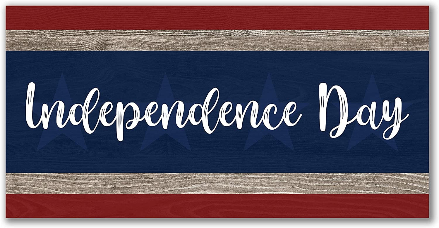 Independence Day Rustic Wood Wall Sign 9x18 - Walmart.com