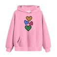 Frnrwgo Kids Girls Sweatshirts Heart Print Round Neck Lined Outerwear ...