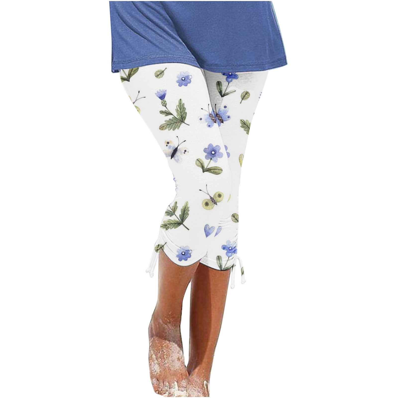 QUYUON Womens Capris Pants Clearance High Waisted Crop Pants Side ...