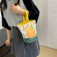 Cute Cartoon Print Canvas Bag Practical Single Shoulder Bag Large ...