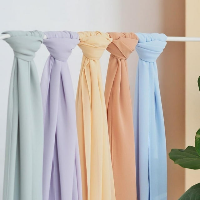 rygai Scarf Plain Bubble Chiffon Hijab Long Shawl Headscarf for Ladies ...