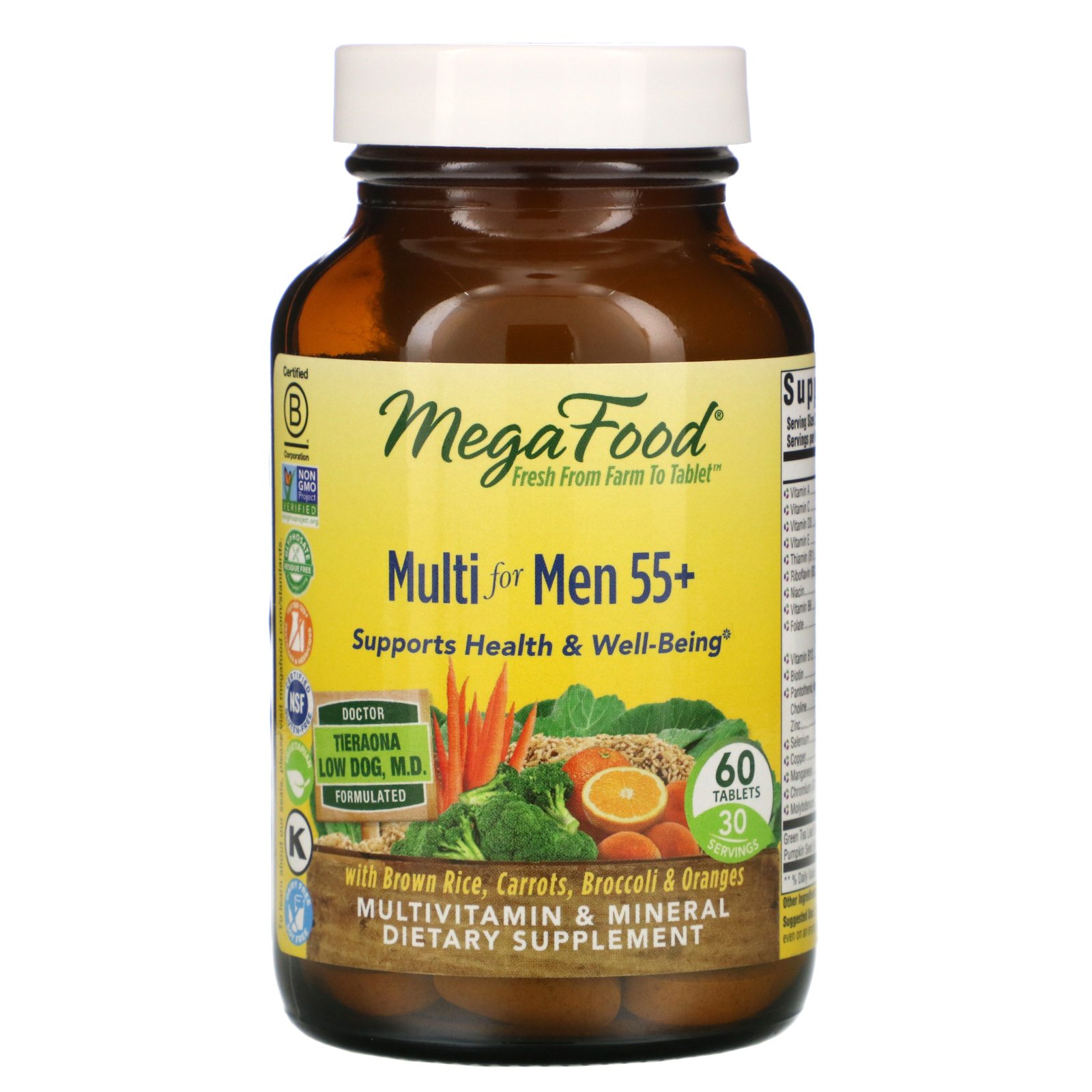 MegaFood Multi for Men 55+, 60 Tablets - Walmart.com - Walmart.com