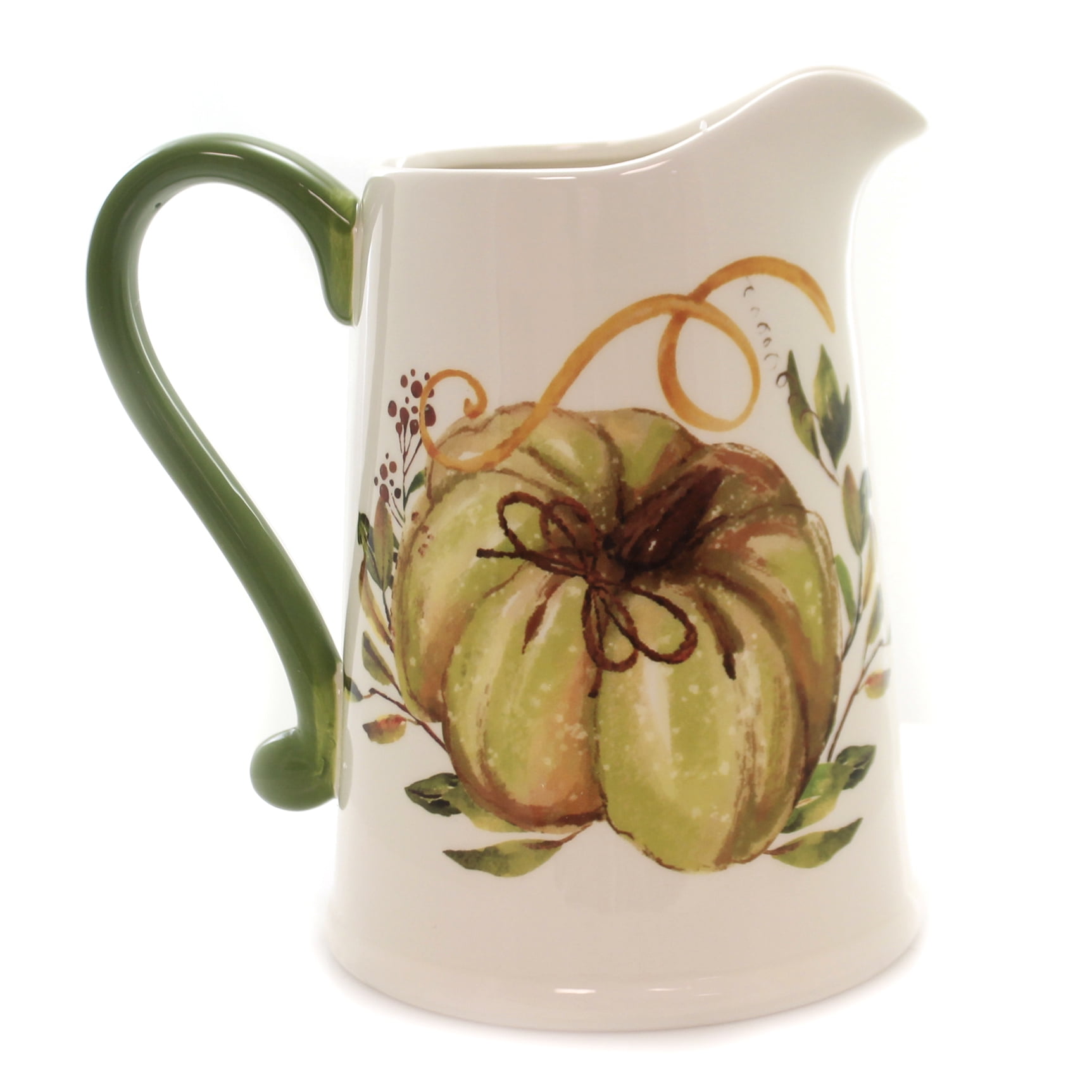 Tabletop PUMPKIN & LEAF DESIGN PITCHER Ceramic Fall Thanksgiving 41055H ...