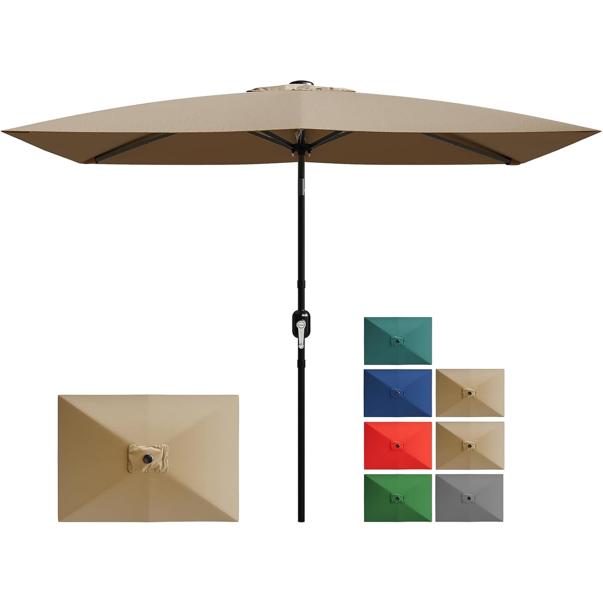 Click here for Yusazens 6.5x10ft Rectangular Patio Umbrella  Iron... prices