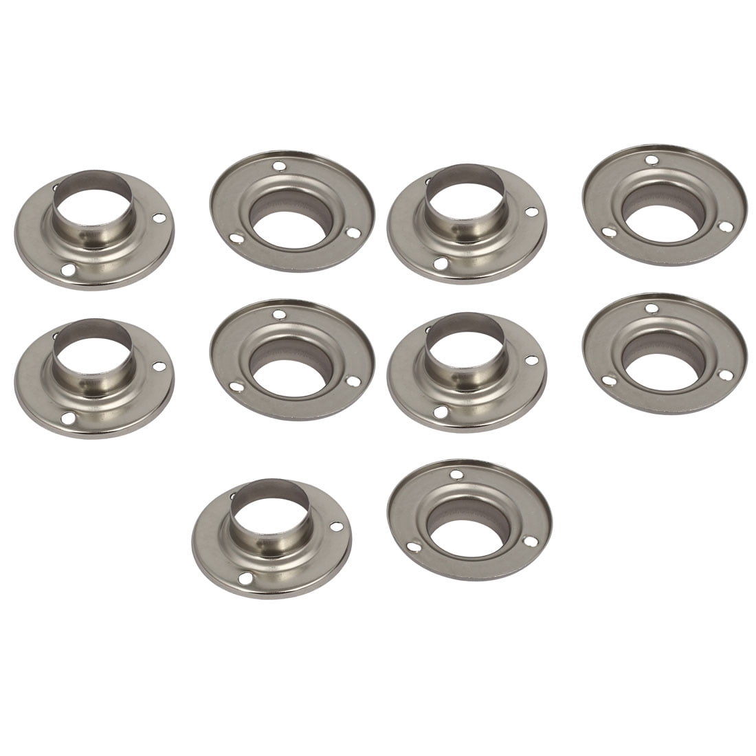 Wardrobe Stainless Steel Rail Rod End Flange Socket Supports 25mm Dia ...