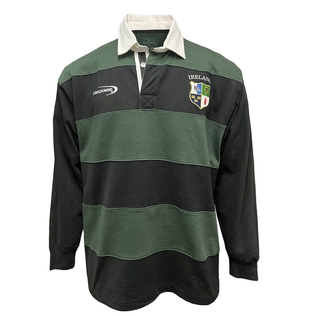 Traditional Craft Lansdowne Ireland for Mens Rugby Shirt Bottle Green ...