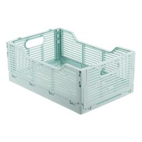 Truu Design Set of 6 Seafoam Blue Folding Plastic Storage Organization ...