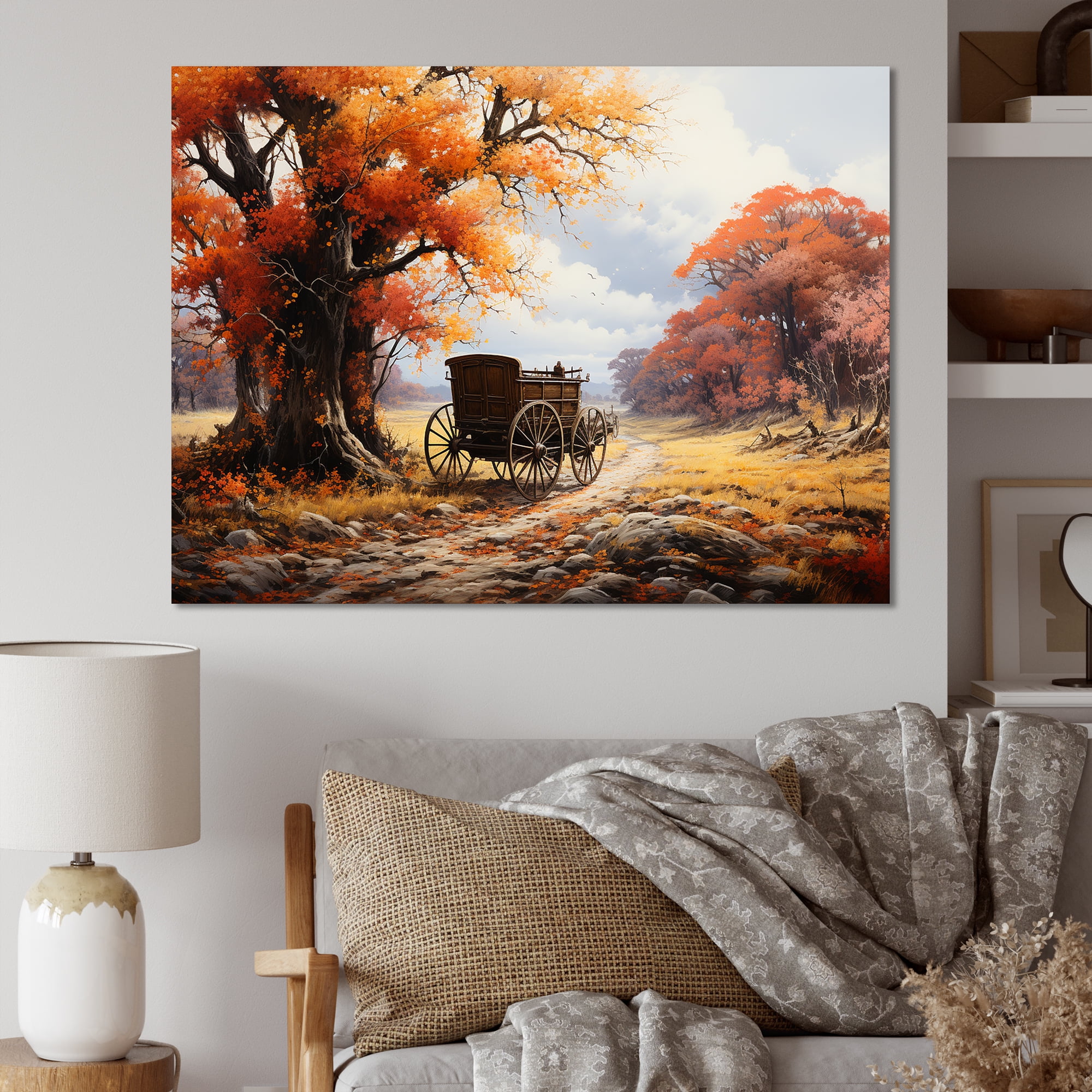 Click here for Designart Old American Cart Wall Art  Seasons Of A... prices