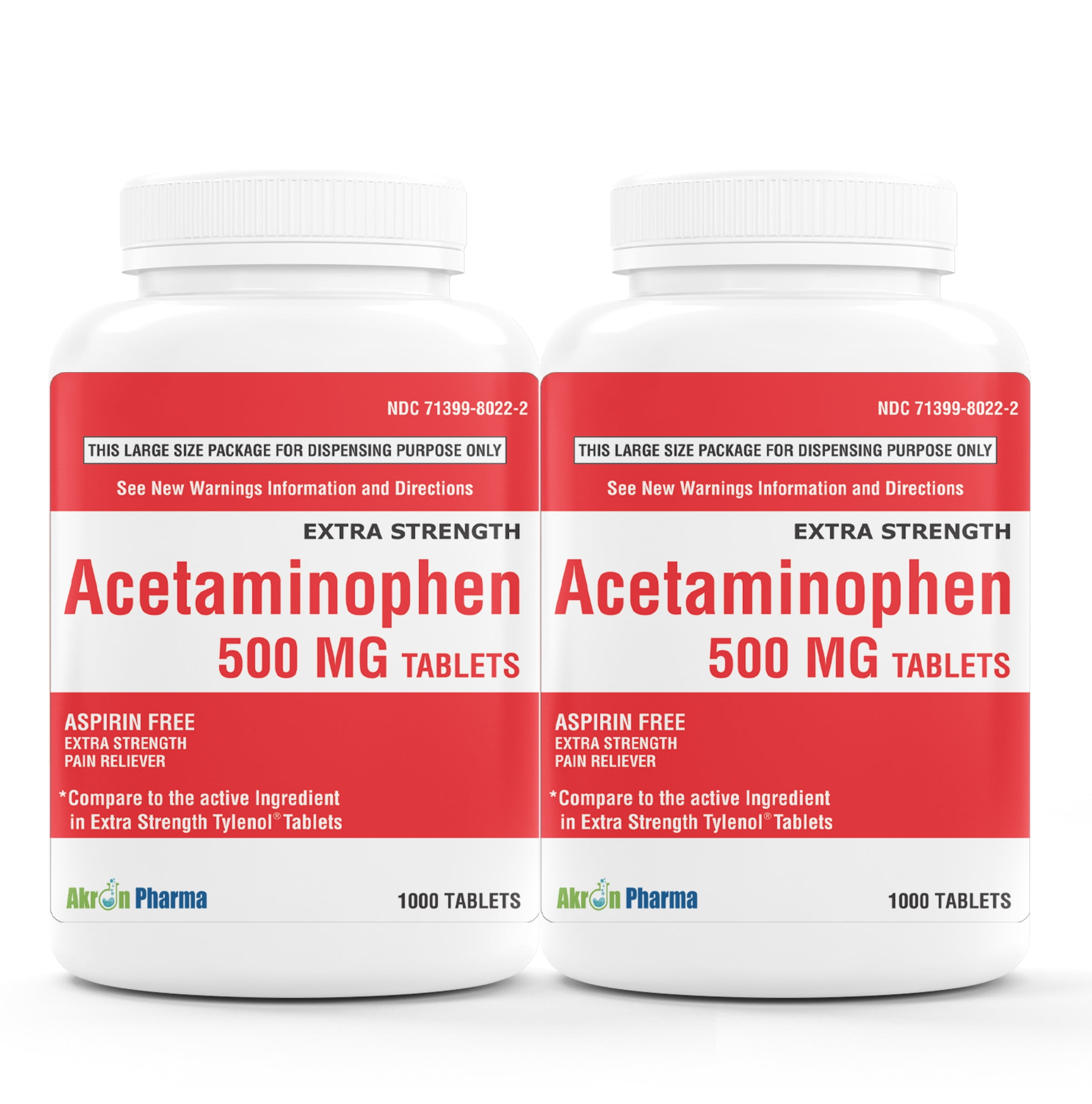 Acetaminophen Tablet- 500 mg - 1000 Count- 2 Pack - Walmart.com