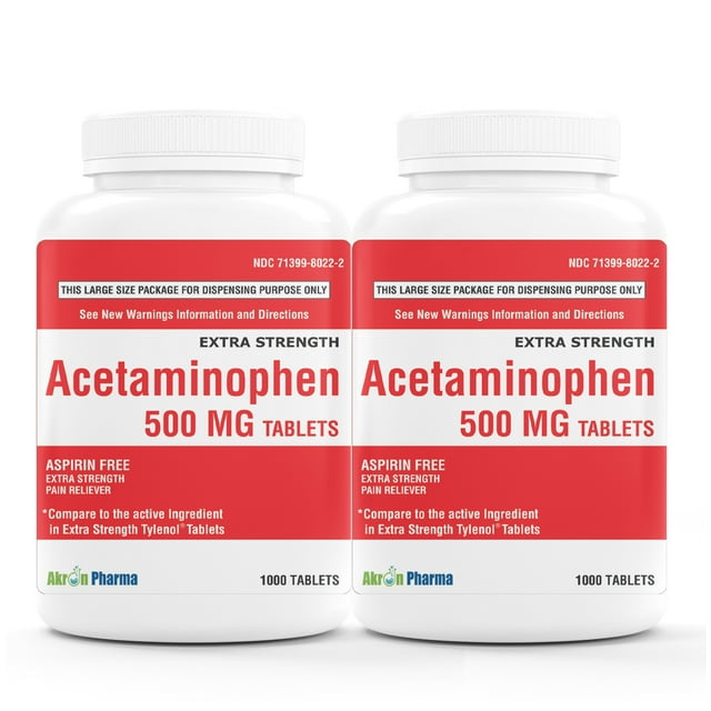 Acetaminophen Tablet- 500 mg - 1000 Count- 2 Pack - Walmart.com