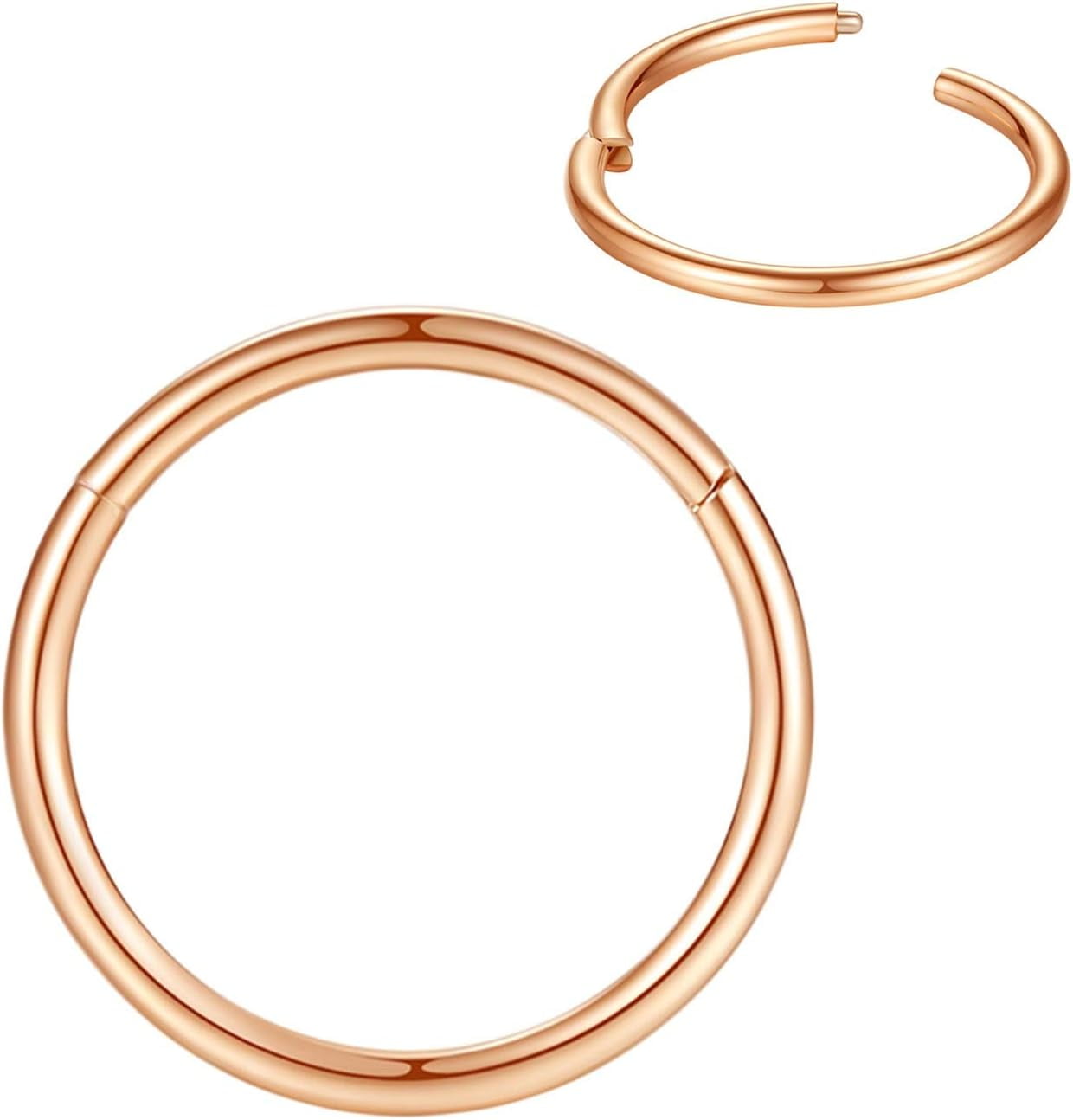 shiyou-316L Surgical Steel Nose Rings Hoop Septum Clicker Hinged Segment Ring Lip Ear Piercing ...