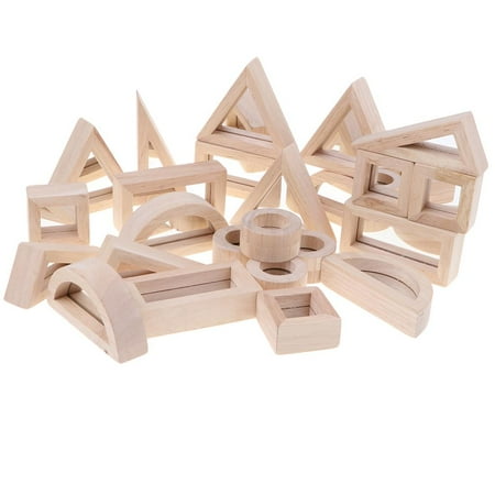 Baby Wooden Montessori Construction Blocks Educational Gift | Walmart ...