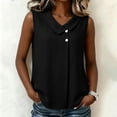 Aezemi Women Button Front Tank Tops, Collared Sleeveless Fashion Tank ...