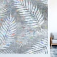 Silver Gray Window Privacy Film, Slate Gray Leaf Plant Canvas Weave ...